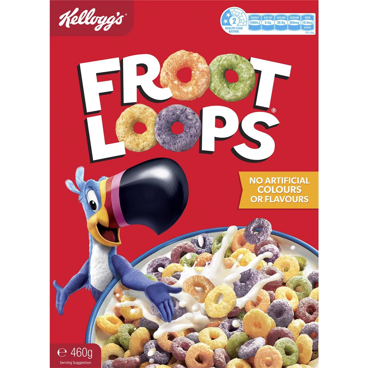 Kellogg's Froot Loops Breakfast Cereal 460g | Worldwide Shipping