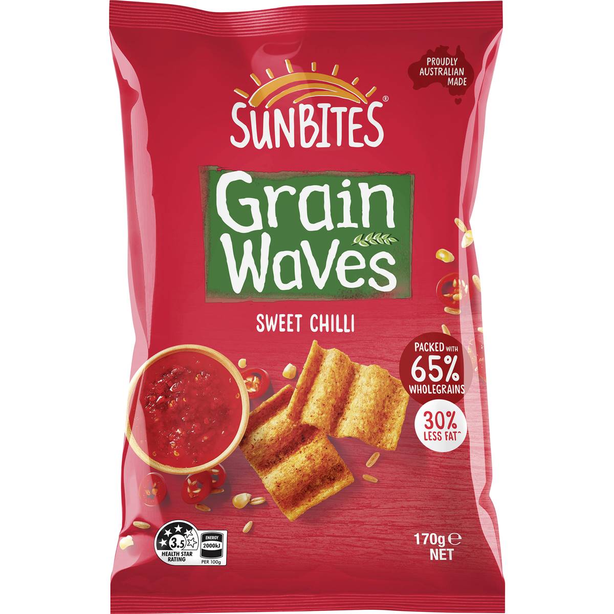 Sunbites Grain Waves Chips Sweet Chilli 170g | Worldwide Shipping
