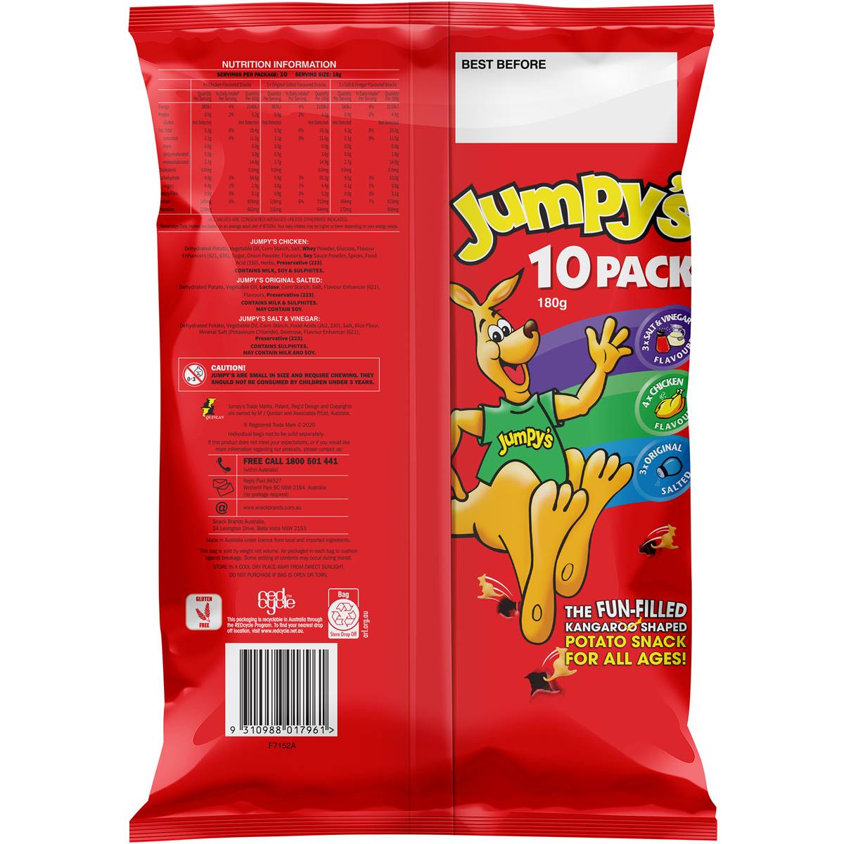 Jumpy's Variety Multi Pack Chips 10 Pack 180g | Worldwide Shipping