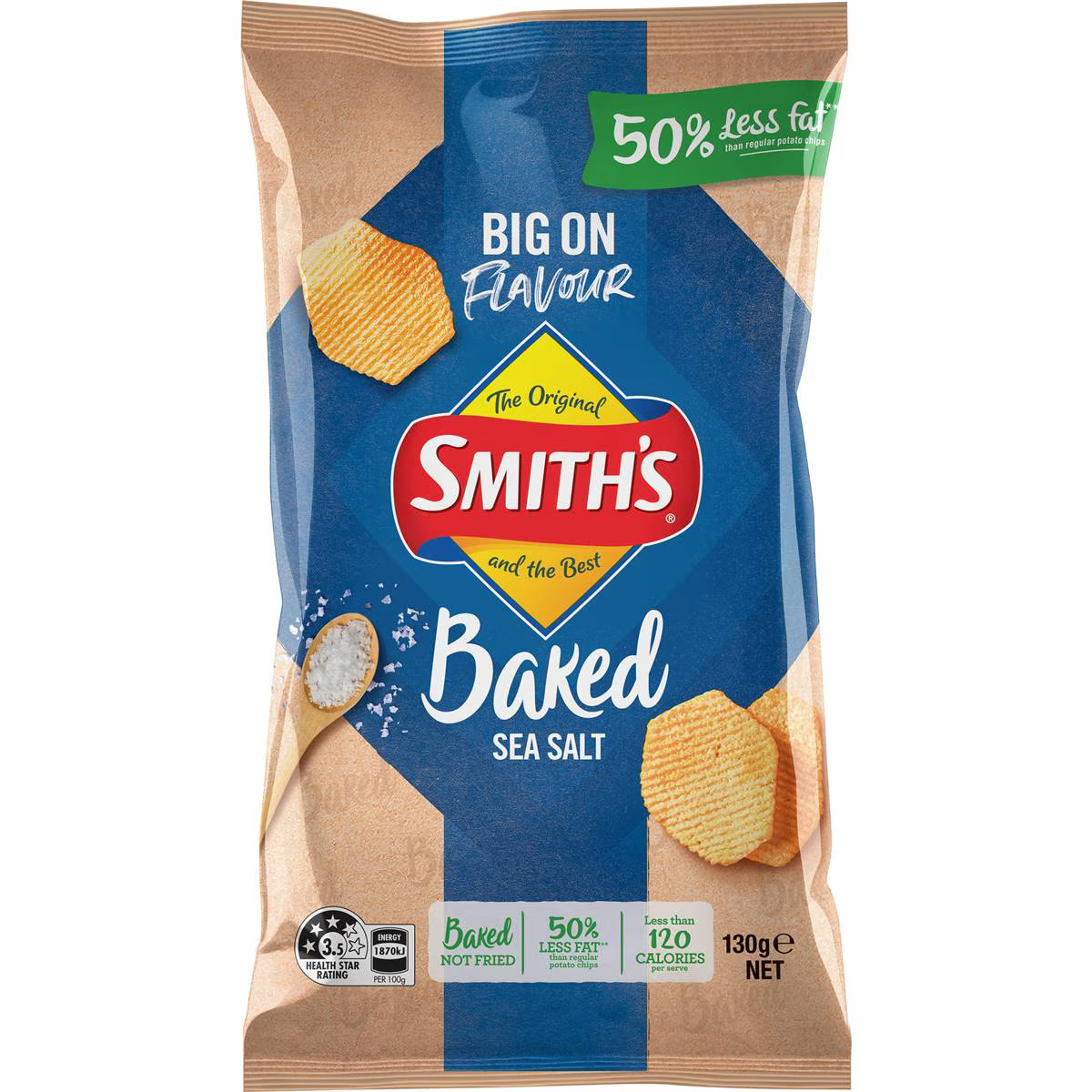 Smith's Oven Baked Chips Sea Salt 130g | Worldwide Shipping