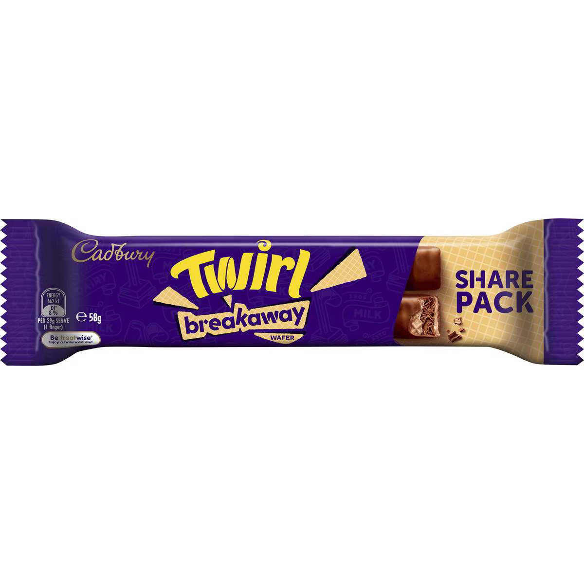 Cadbury Twirl Breakaway Share Pack Bar 58g | Worldwide Shipping