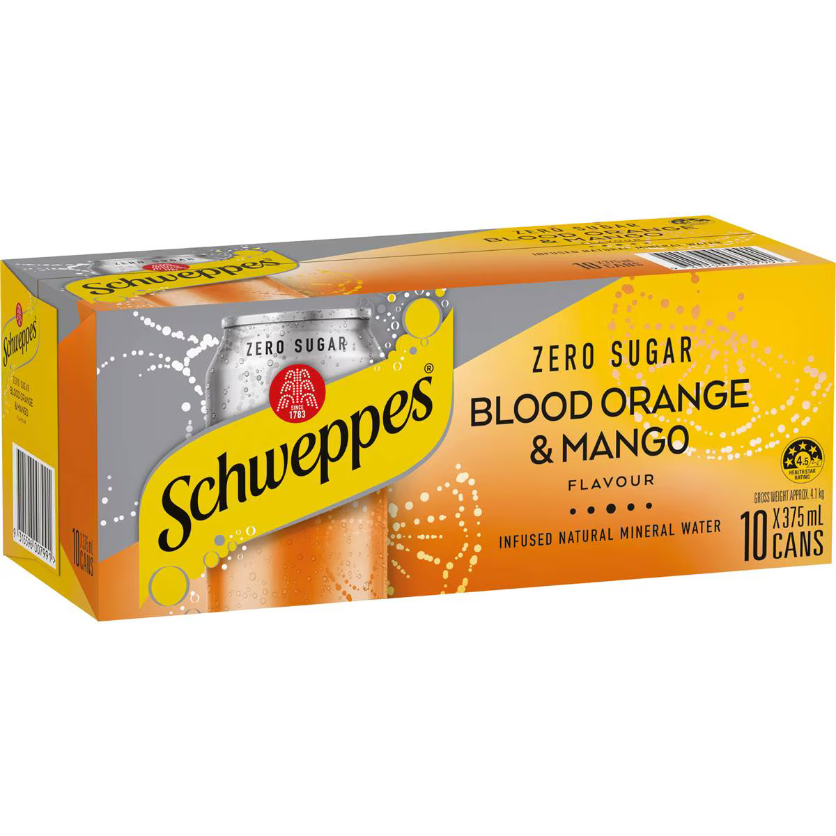 Schweppes Blood Orange Mango Cans 375ml - 10 Pack | Worldwide Shipping