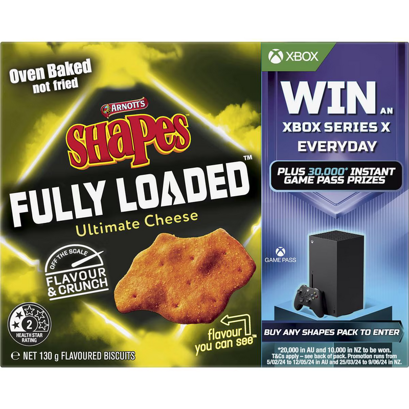 Arnott's Shapes Fully Loaded Ultimate Cheese 130g