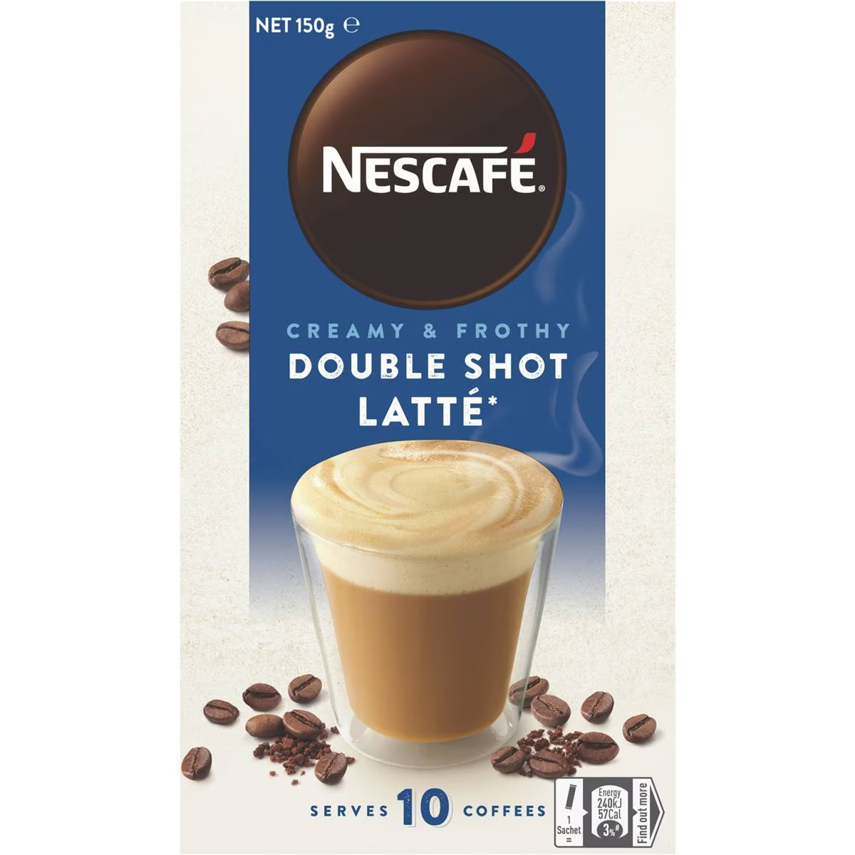 Nescafe Double Shot Latte Coffee Sachets 10 Pack 150g | Worldwide Shipping
