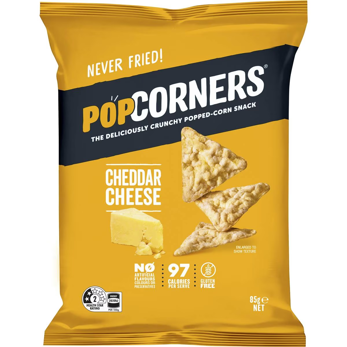 Popcorners Cheddar Cheese Flavoured Popped Corn 85g | Worldwide Shipping
