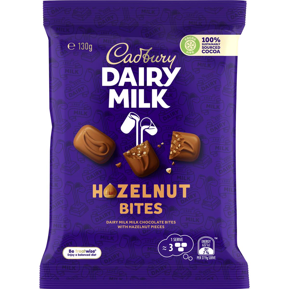 Cadbury Dairy Milk Hazelnut Chocolate Bites 130g | Worldwide Shipping