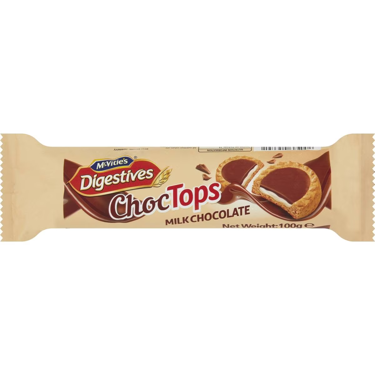 Mcvitie's Digestives Choc Tops Milk Chocolate 100g | Worldwide Shipping
