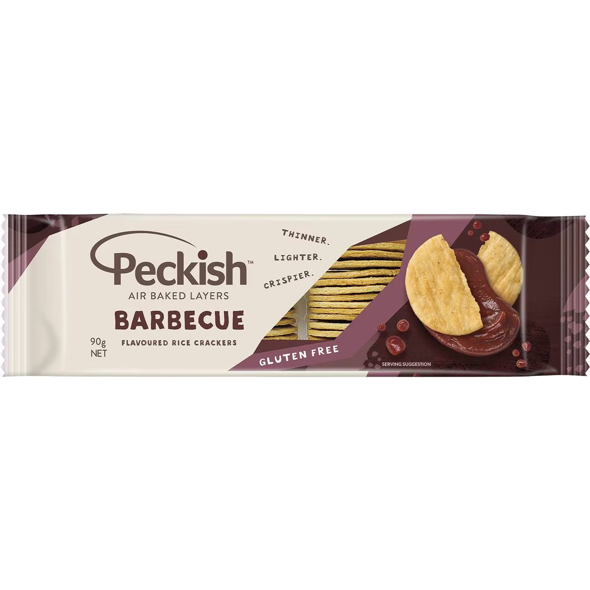 Peckish Flavoured Rice Crackers Tangy Bbq 90g | Worldwide Shipping