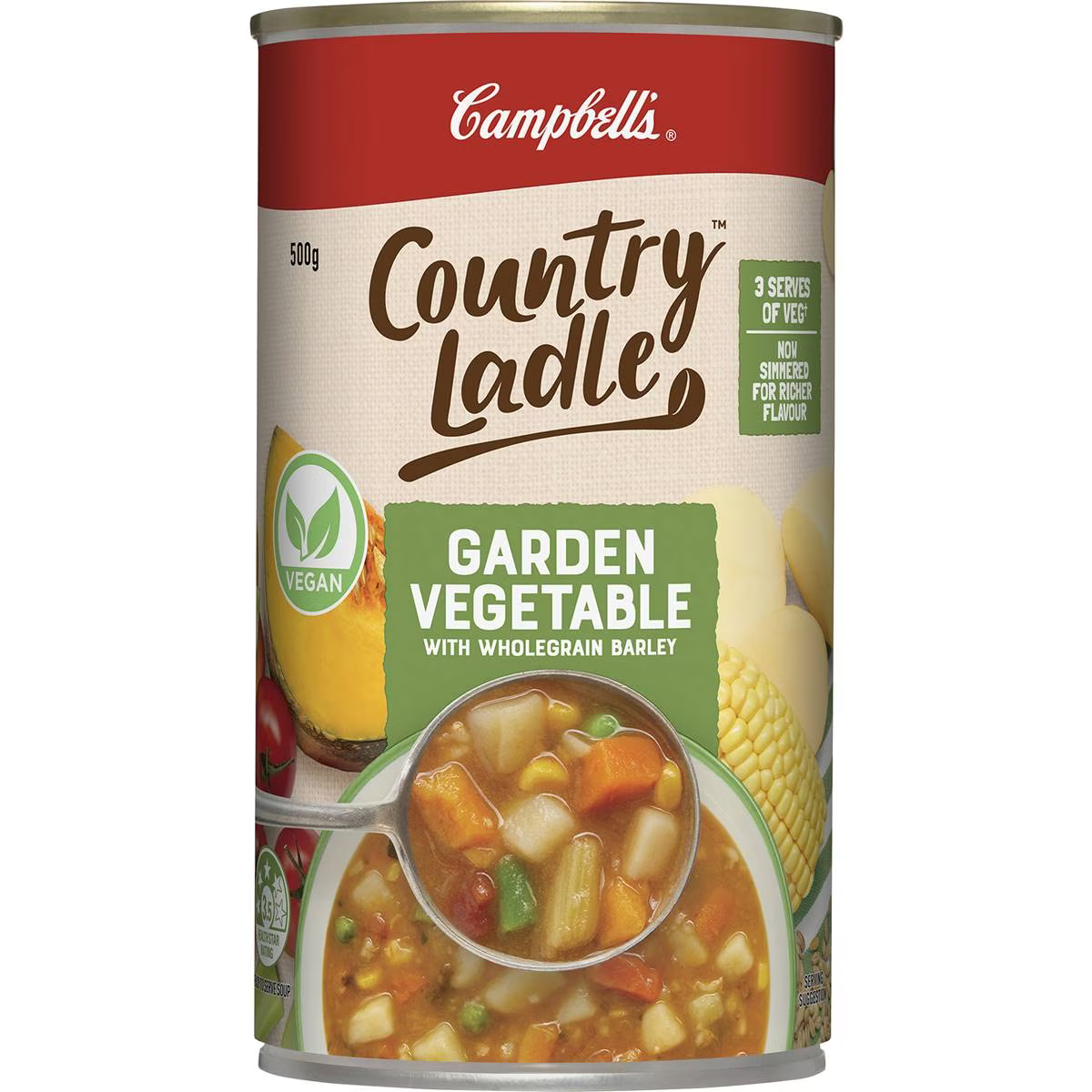 Campbell's Country Ladle Soup Garden Vegetable & Wholegrain Barley 500g ...