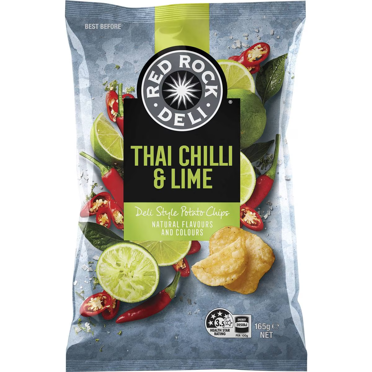 Red Rock Deli Thai Chilli & Lime Chips 165g | Worldwide Shipping