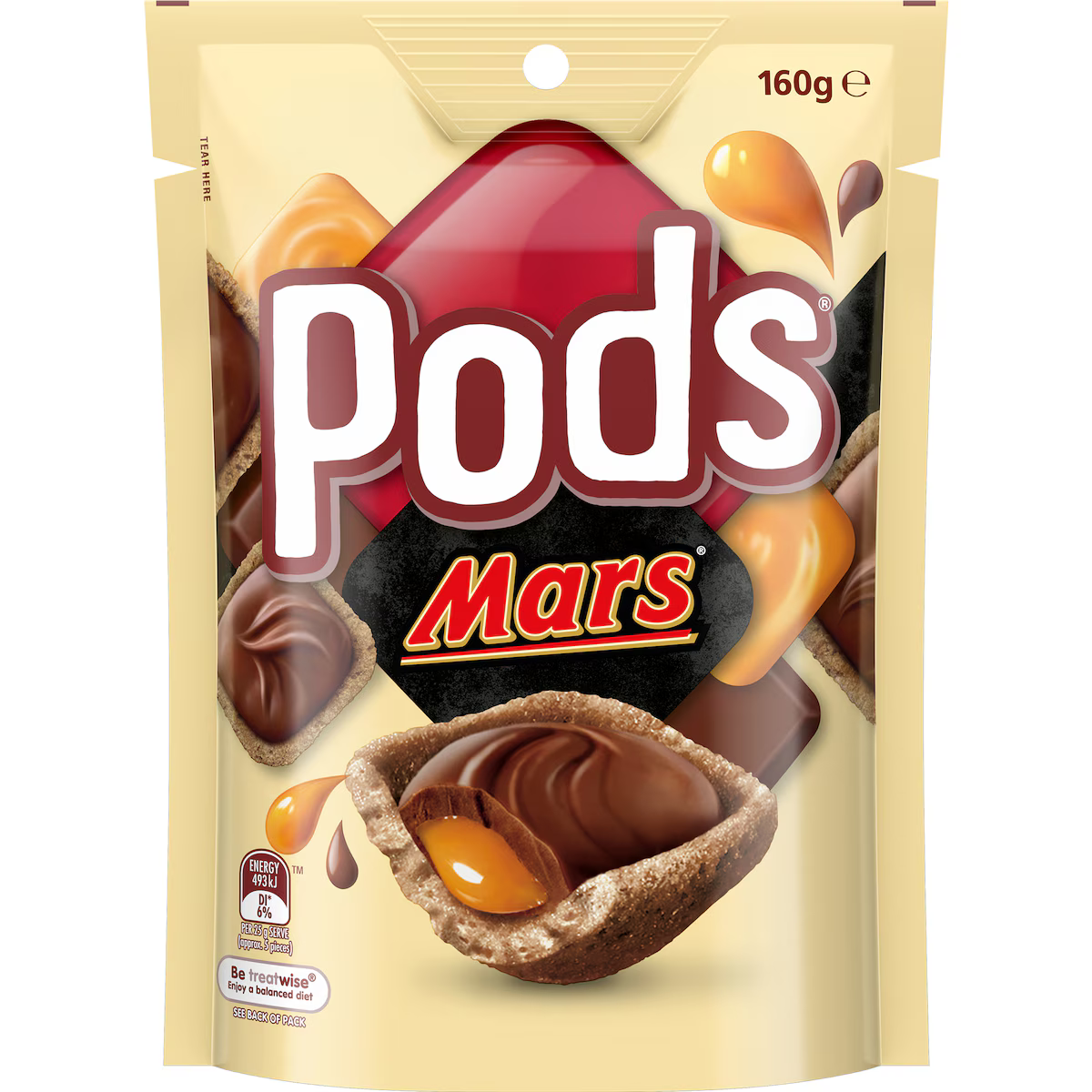 Pods Mars Chocolate Snack & Share Bag 160g | Worldwide Shipping