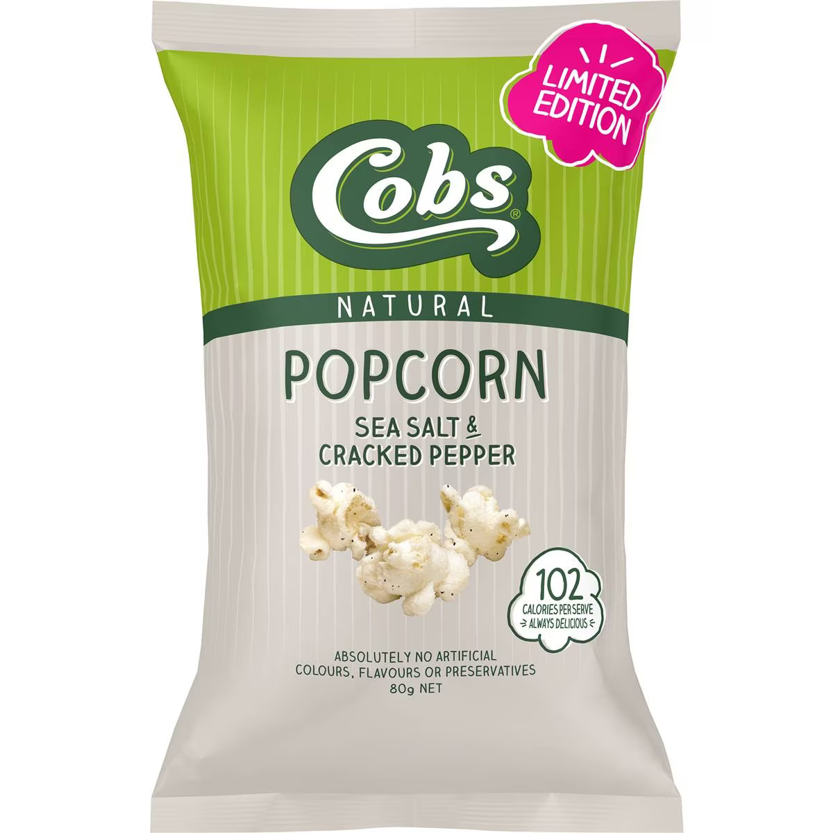 Cobs Sea Salt & Cracked Pepper Popcorn 80g | International Delivery
