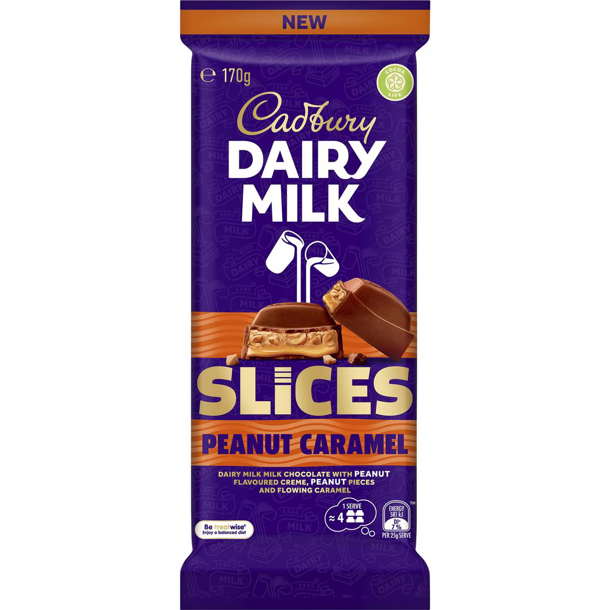 Cadbury Dairy Milk Slices Peanut Caramel Block 170g | Worldwide Shipping