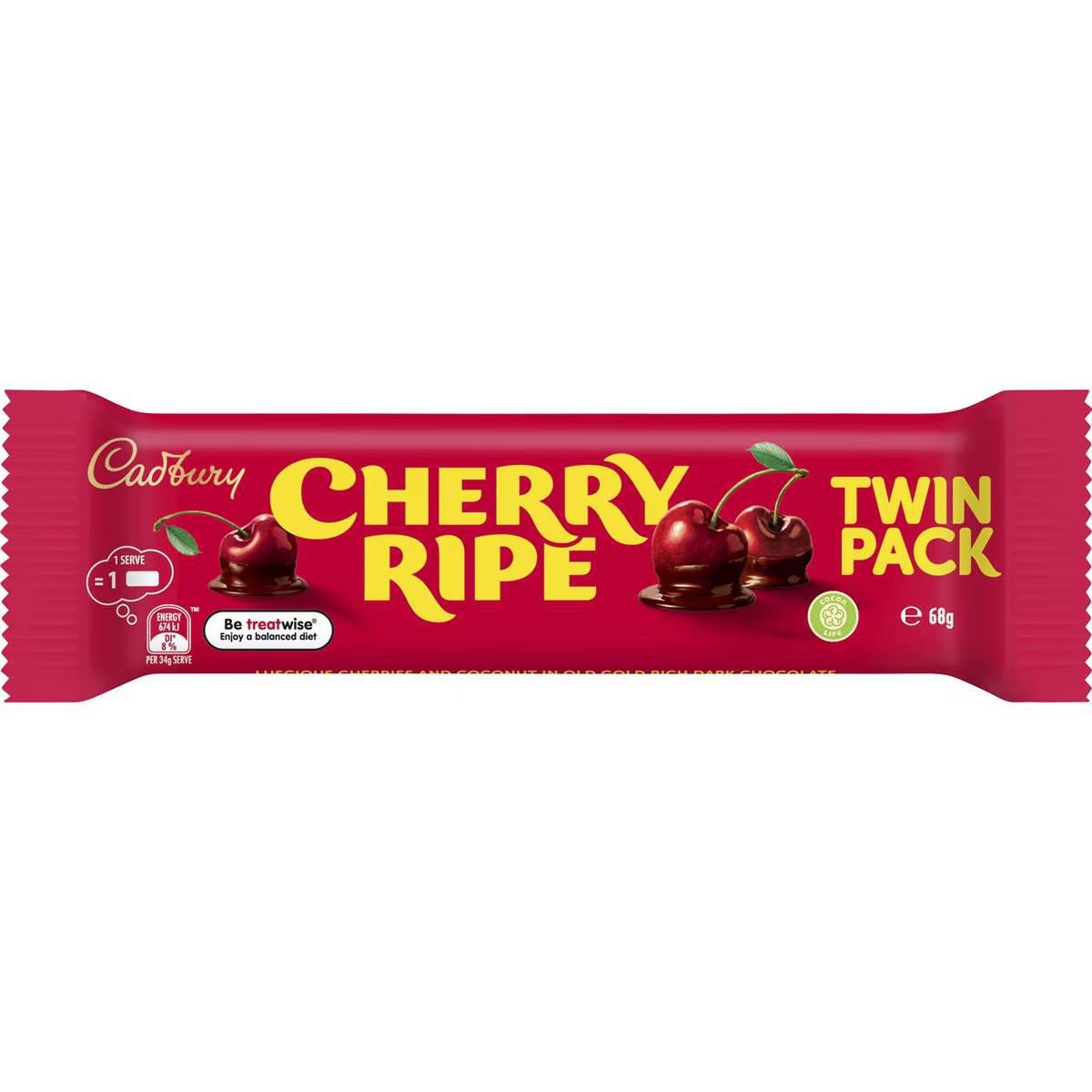 Cadbury Cherry Ripe Twin Pack Bar 68g | Worldwide Shipping