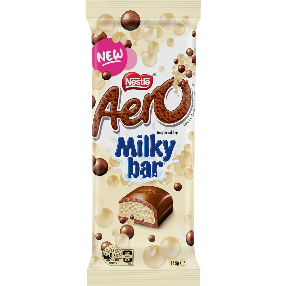 Nestle Aero Inspired By Milky Bar Block 118g | Worldwide Shipping