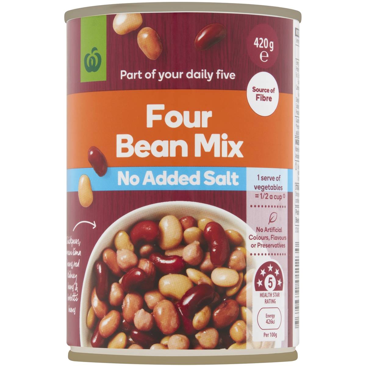 Edgell Four Bean Mix No Added Salt 400g | Worldwide Shipping