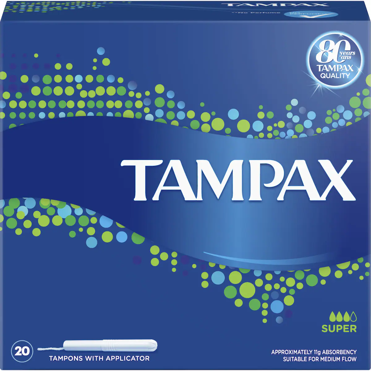 Tampax Super Tampons Medium Flow With Applicator 20 Pack | Worldwide ...