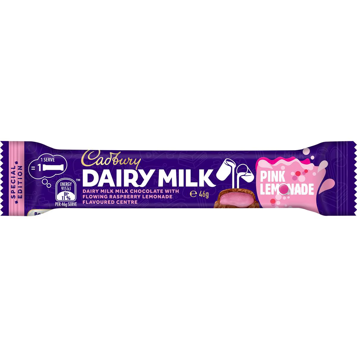 Cadbury Dairy Milk Pink Lemonade Chocolate Bar 46g | Worldwide Shipping