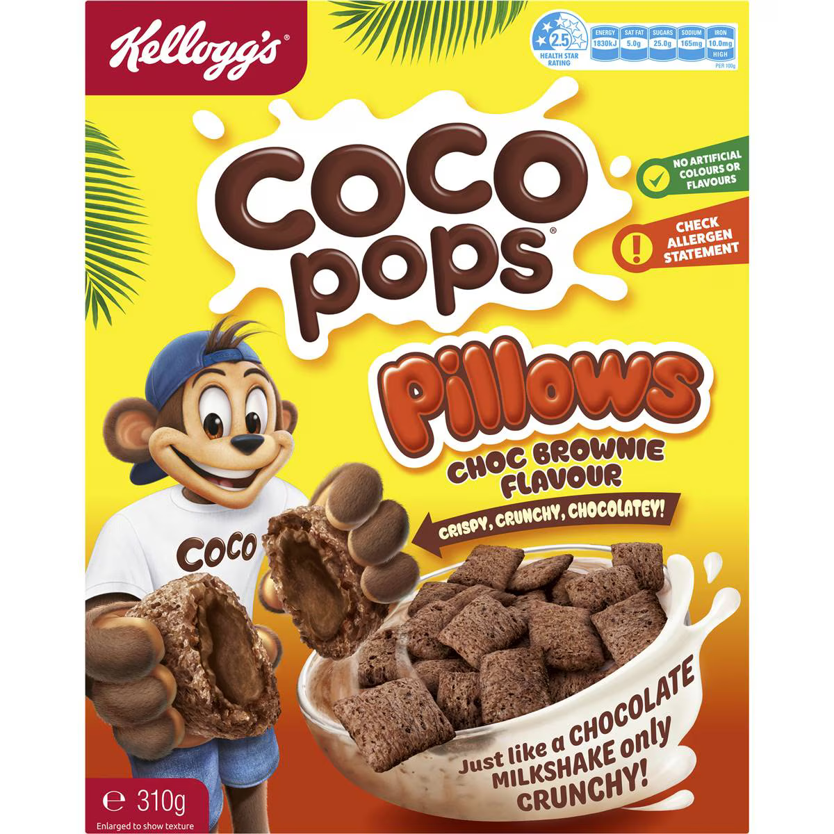 Kellogg's Coco Pops Pillows Choc Brownie Cereal 310g | Worldwide Shipping