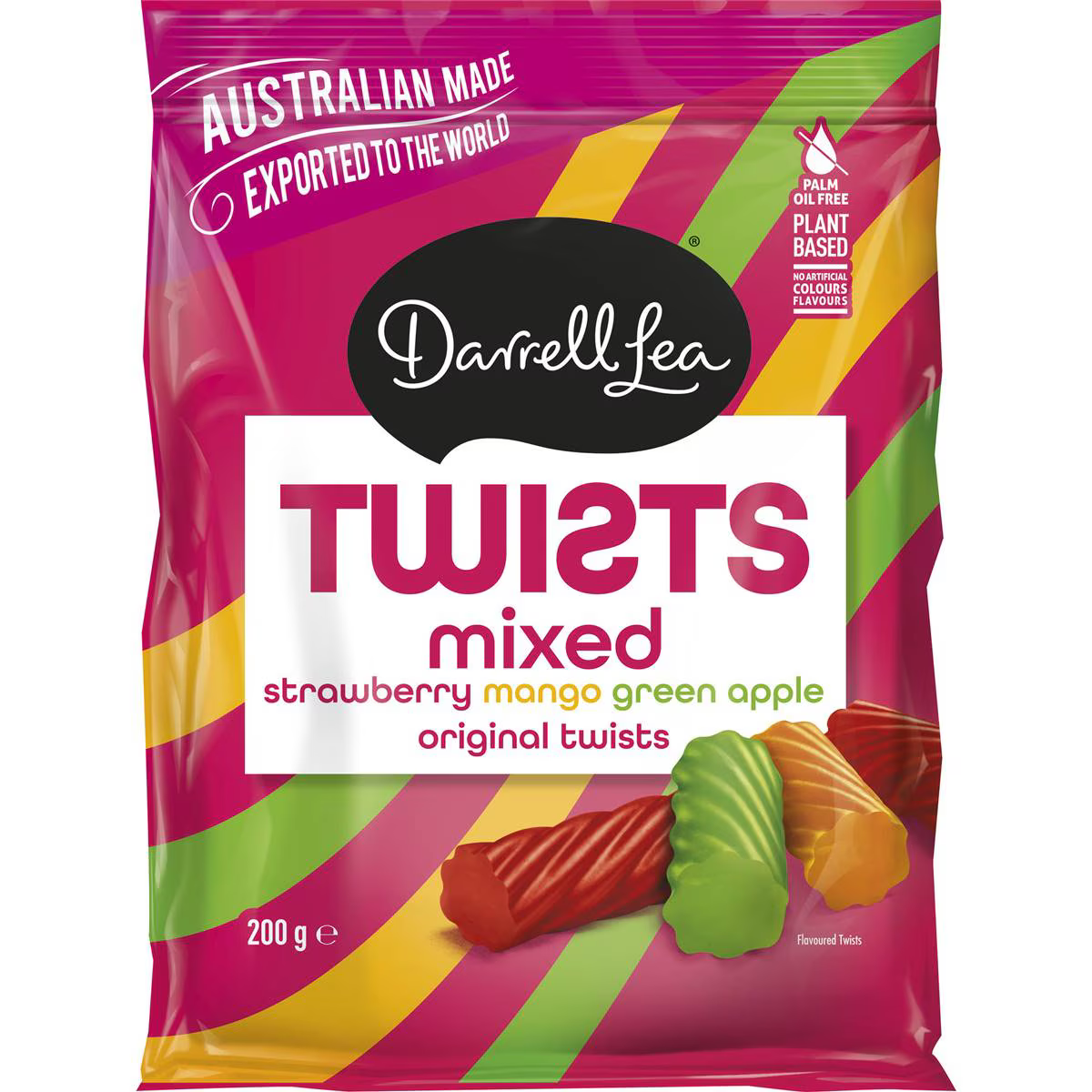 Darrell Lea Twists Mixed Flavours 200g | Worldwide Shipping