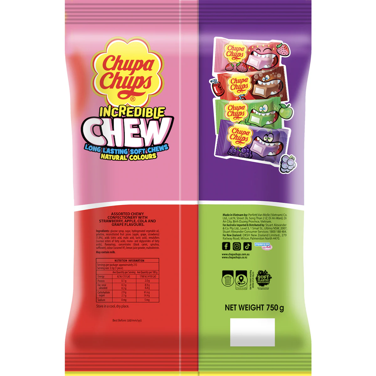 Chupa Chups Incredible Chew Party Pack 750g | Worldwide Shipping