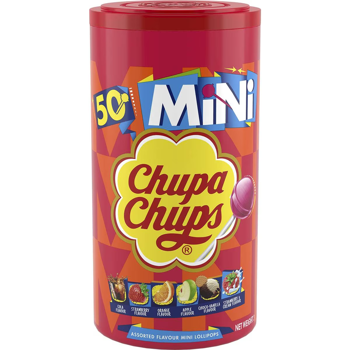 Chupa Chups The Best Of Mini Lollipops 50 Pack 300g | Worldwide Shipping